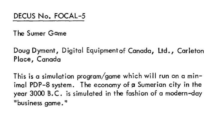The Sumerian Game: The Most Important Video Game You've Never Heard Of ...